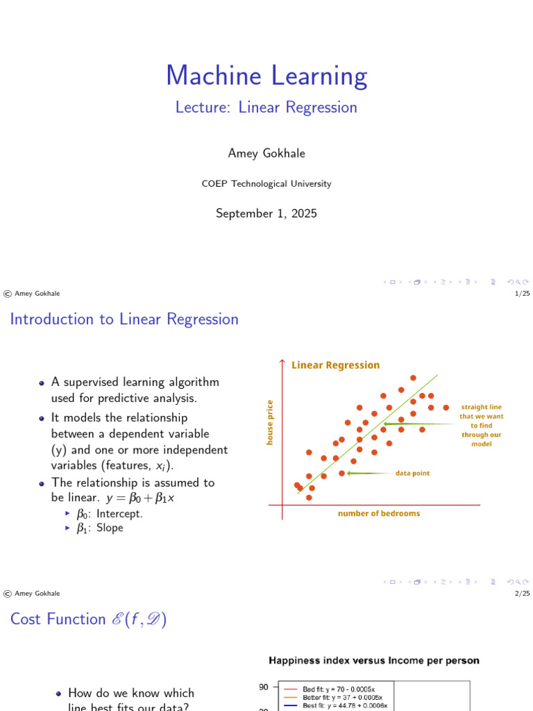 Machine Learning L3 (1) | PDF | Errors And Residuals | Mean Squared Error