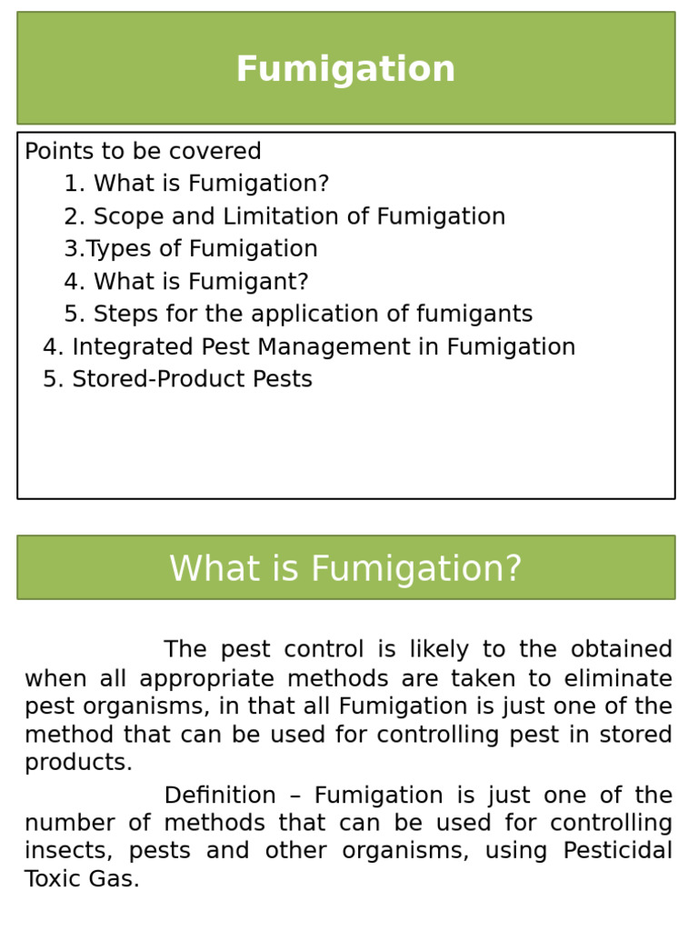 Fumigation | PDF | Pest (Organism) | Pest Control
