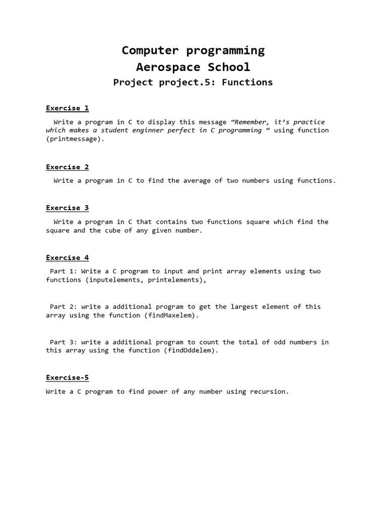 C Programming Project 5 | PDF