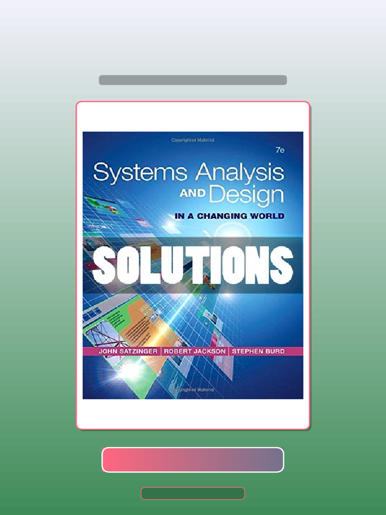Systems Analysis and Design in A Changing World 7 Ed Satzinger Ebook ...