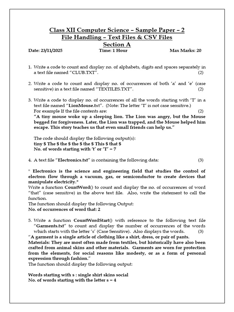 Sample Paper 2 | PDF | Computer File | Clothing