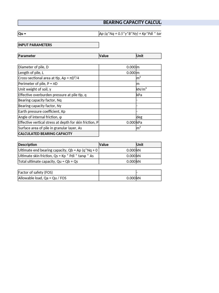 Pile Bearing Capacity Granular Soil | PDF | Mechanical Engineering | Applied And ...