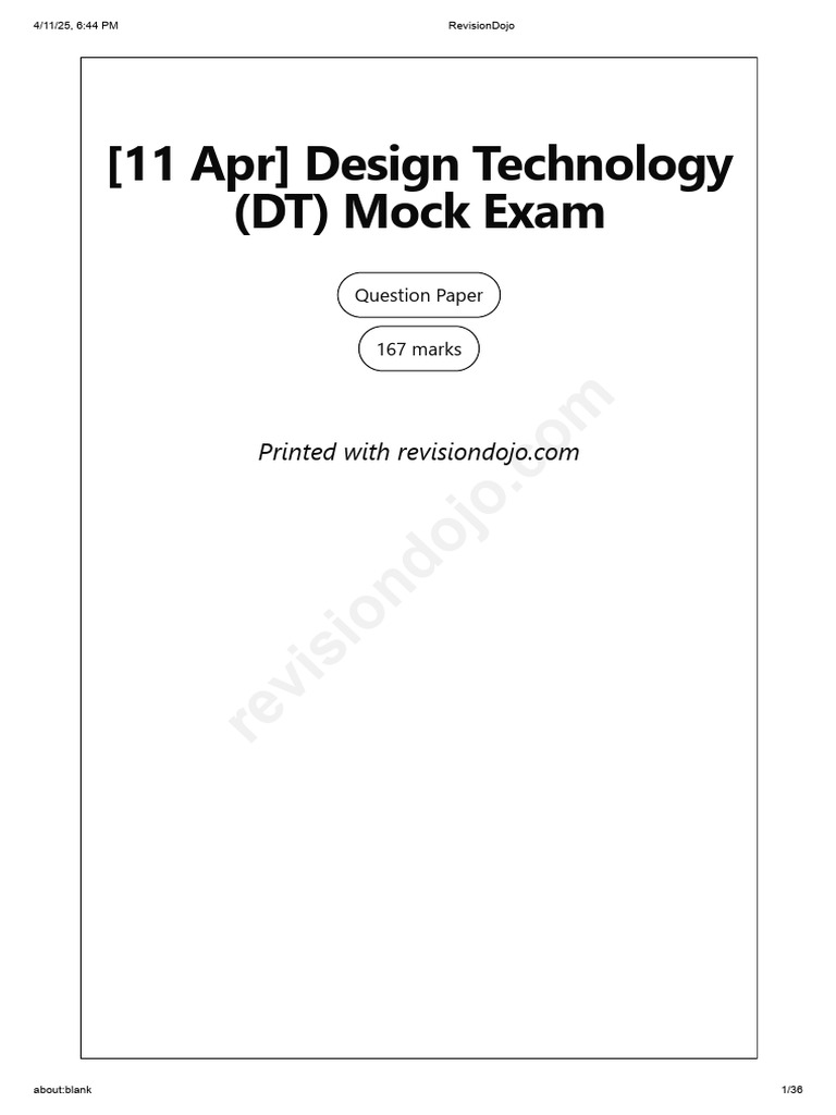 Design Technology Mock Exam Questions | PDF | Innovation | Thomas Edison
