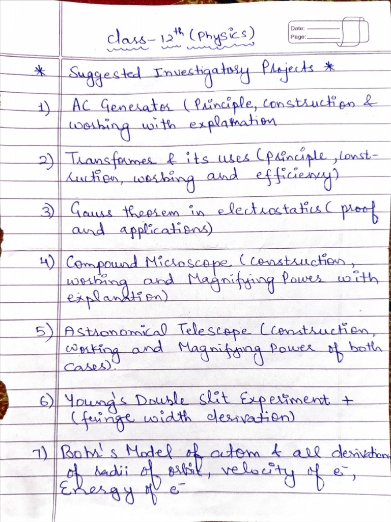 Final Project Topics Class 12th | PDF