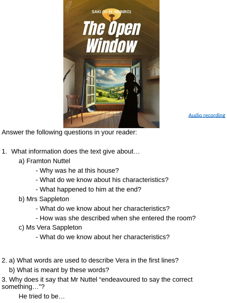 Saki - The Open Window | PDF