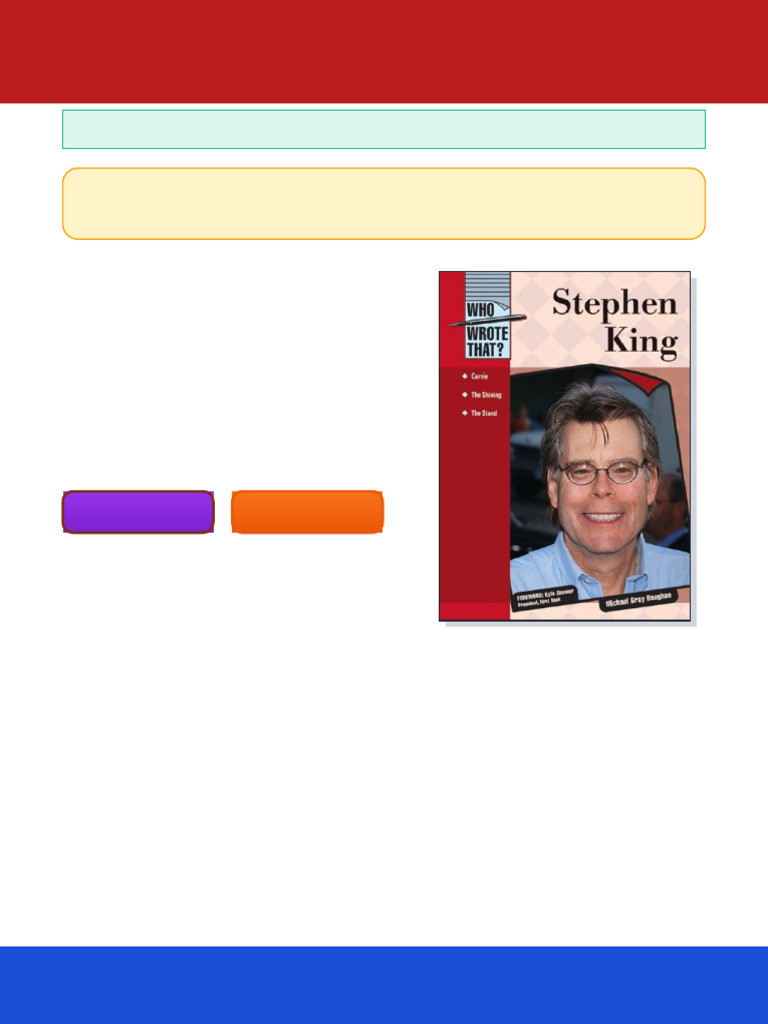 Stephen King Who Wrote That 1st Edition Michael Gray Baughan ebook ...