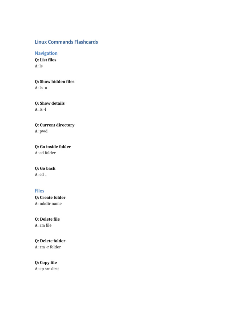 Linux Flashcards | PDF