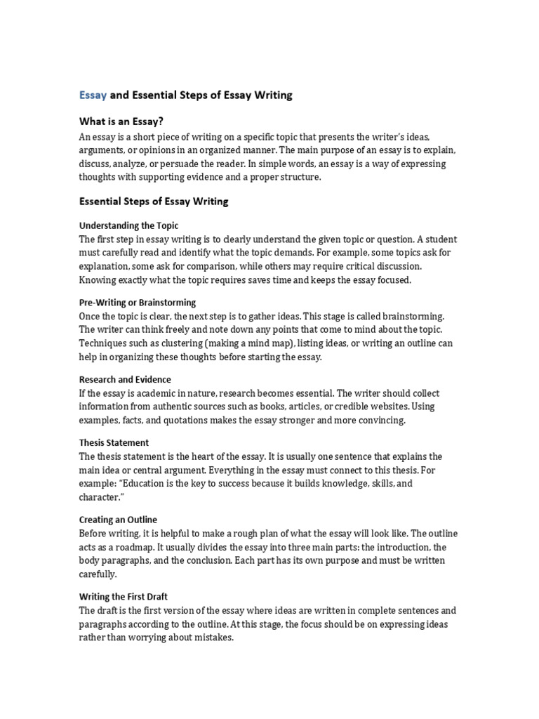 Essay Writing Steps and Structure | PDF | Essays | Human Communication