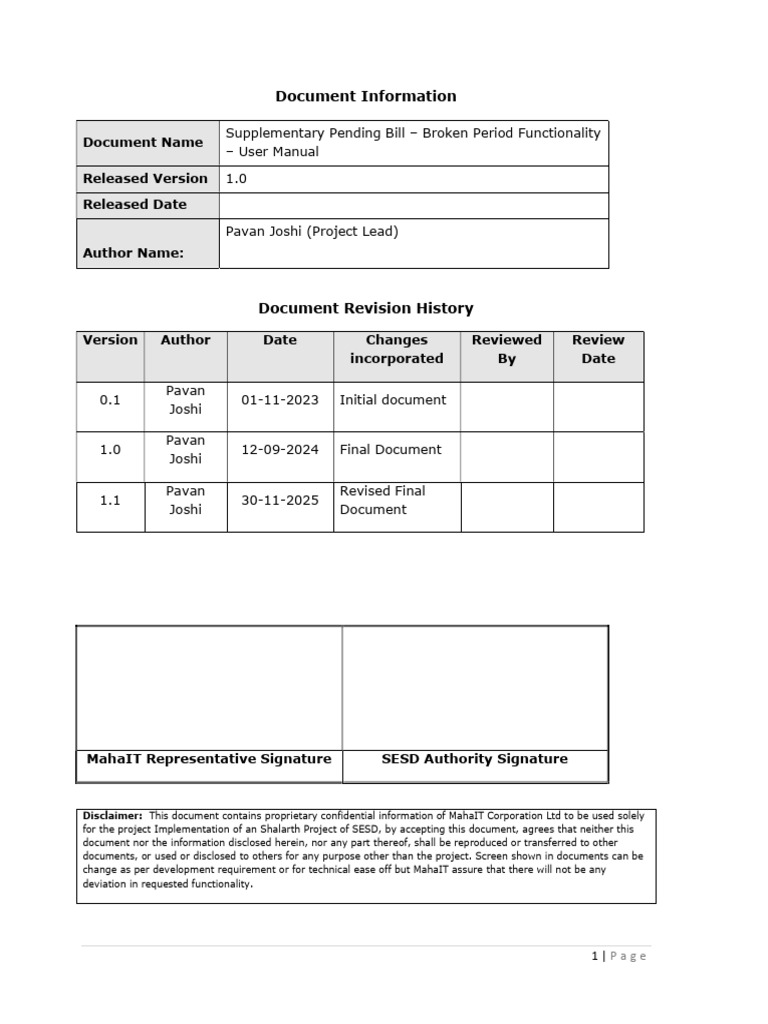Pending Bill Broken Period User Manual | PDF | Computing
