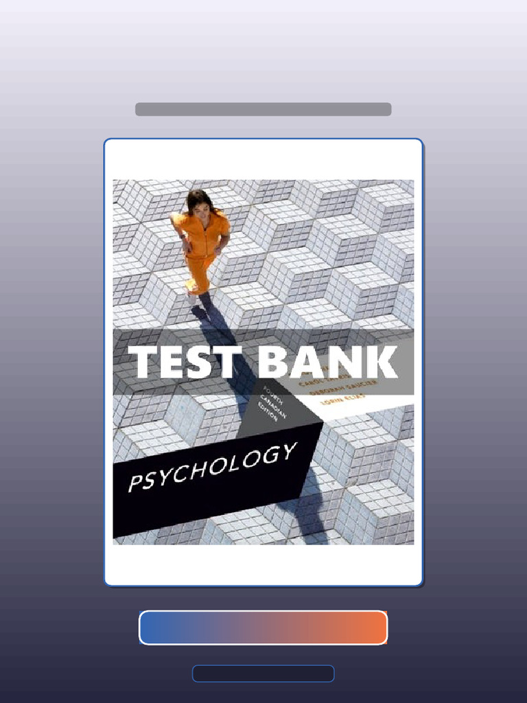 Psychology Fourth Canadian 4 Ed Wade Ebook and TestBank Bundle Exam ...