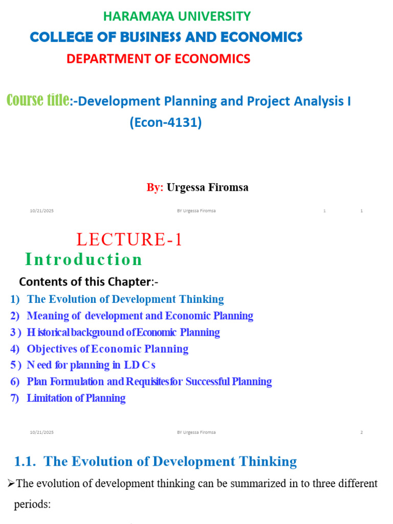 Development Planning Overview and History | PDF | Market (Economics ...