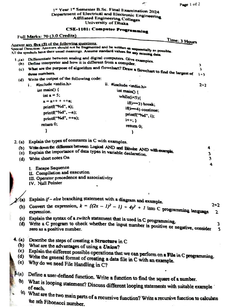 Cse Question Mec | PDF