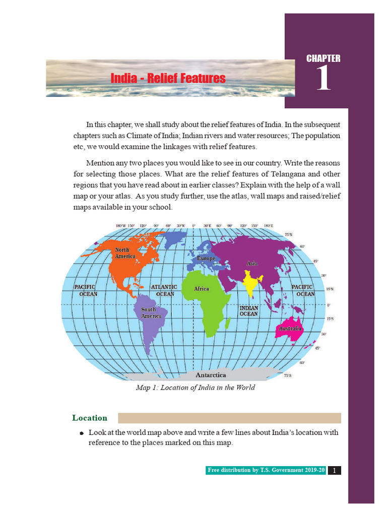 10th Class-TS-EM-Social Studies-1-India Relief Features | PDF ...