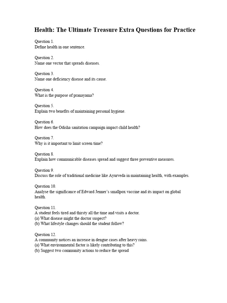 Health Practice Questions and Insights | PDF