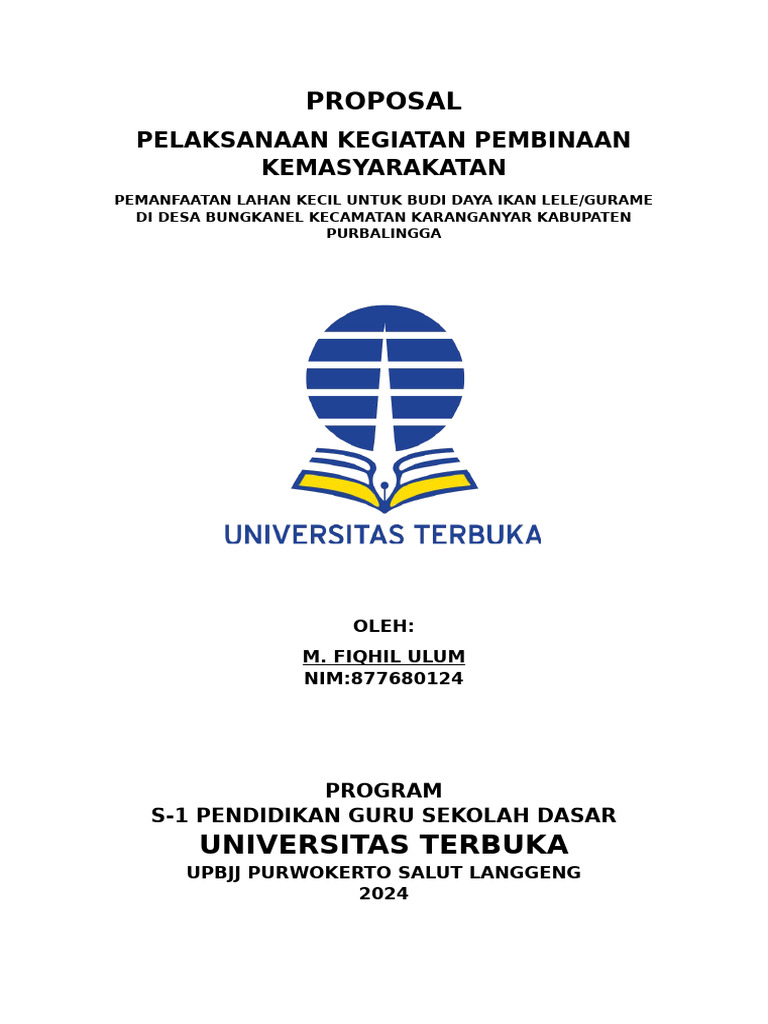 PROPOSAL LAPORAN KEGIATAN | PDF