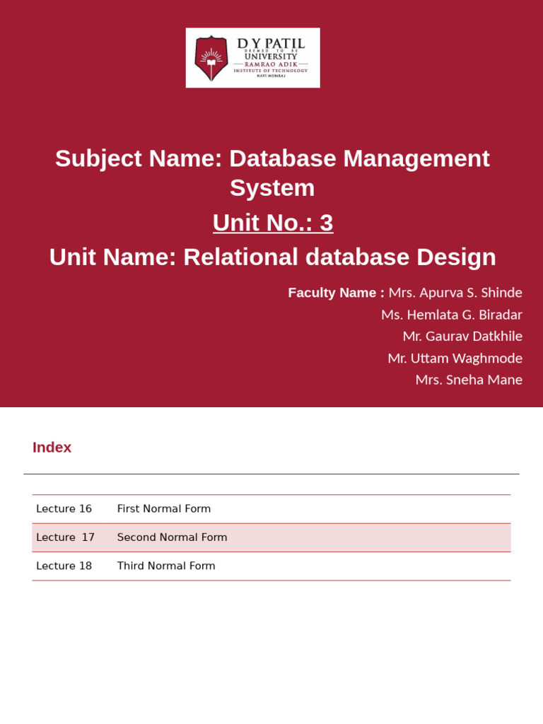 1NF-2NF-3NF-Week 6 | PDF | Data Model | Data Management Software