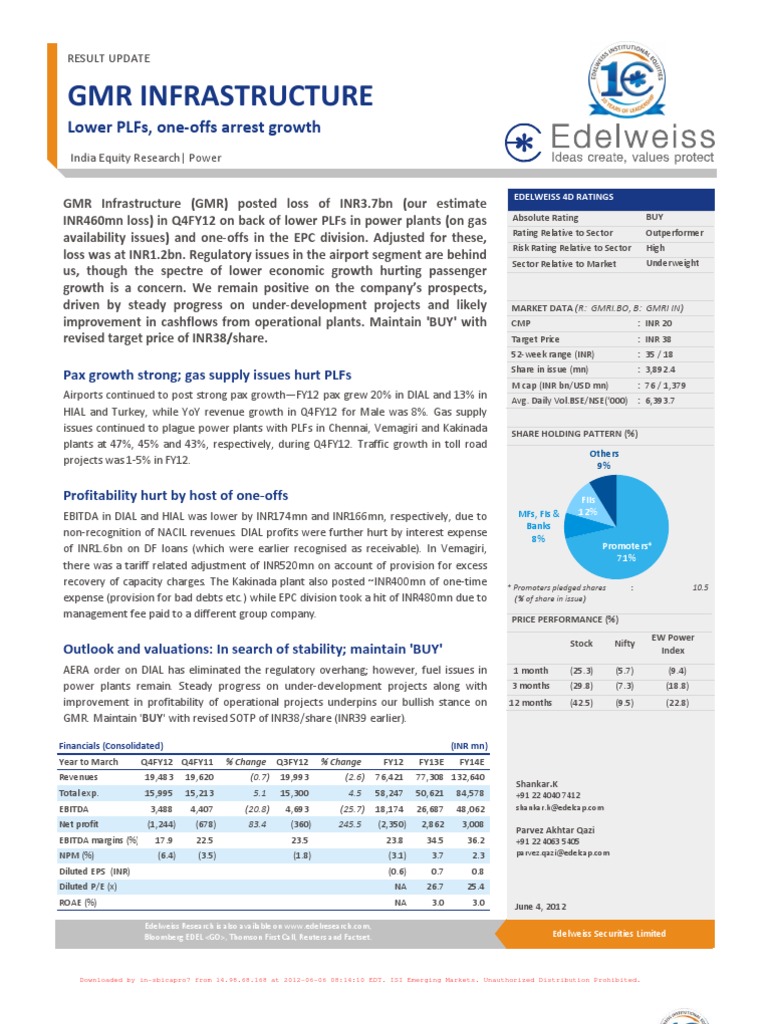 GMR Infrastructure - Result Update | PDF | Free Cash Flow | Expense