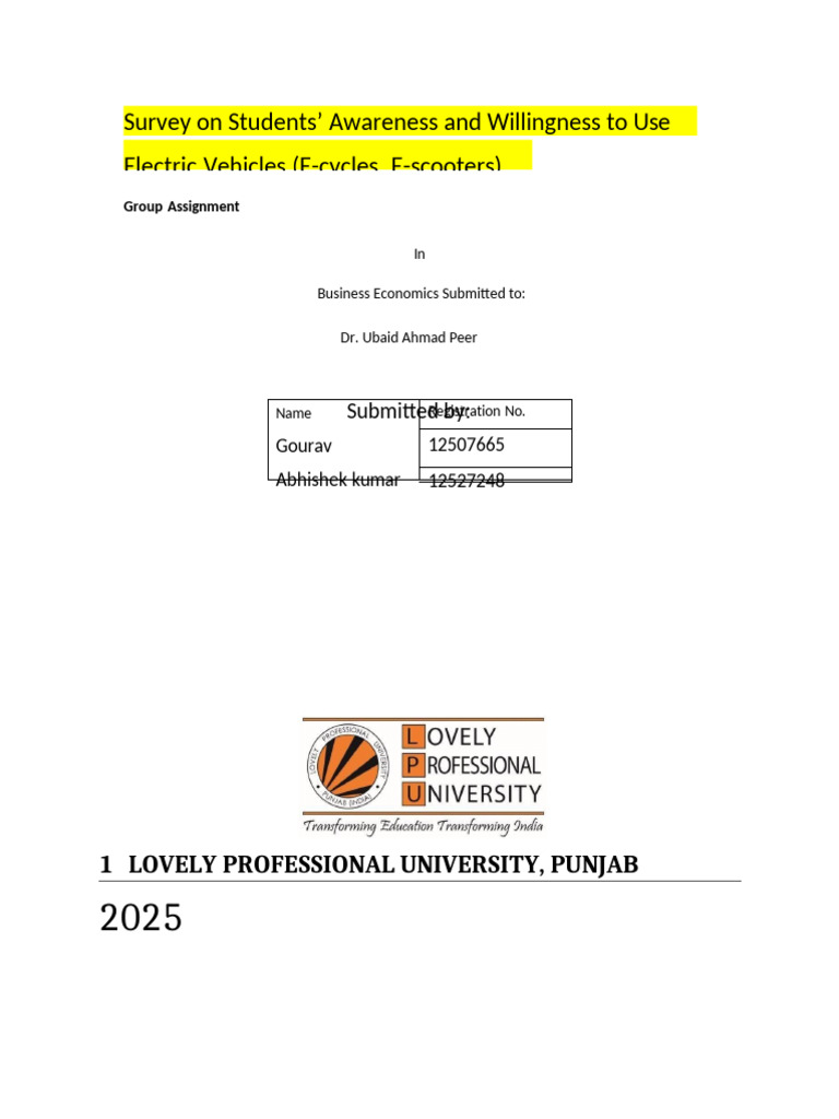 Eco 113 Gourav CA 1 (2) | PDF | Electric Vehicle | Microeconomics