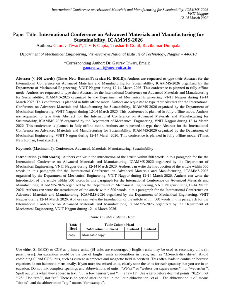 ICAMMS-2026 Ext Abstract Template | PDF