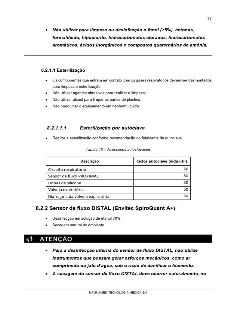 Desinfecção - Sensor de Fluxo Distal | PDF | Desinfetante