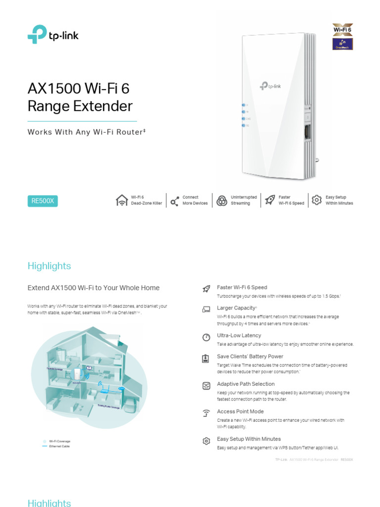 TP-Link AX1500 Wi-Fi 6 Extender | PDF | Wi Fi | Ieee 802.11