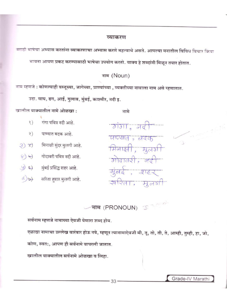 Term 2 - Grade 4 Marathi Workbook Notes | PDF