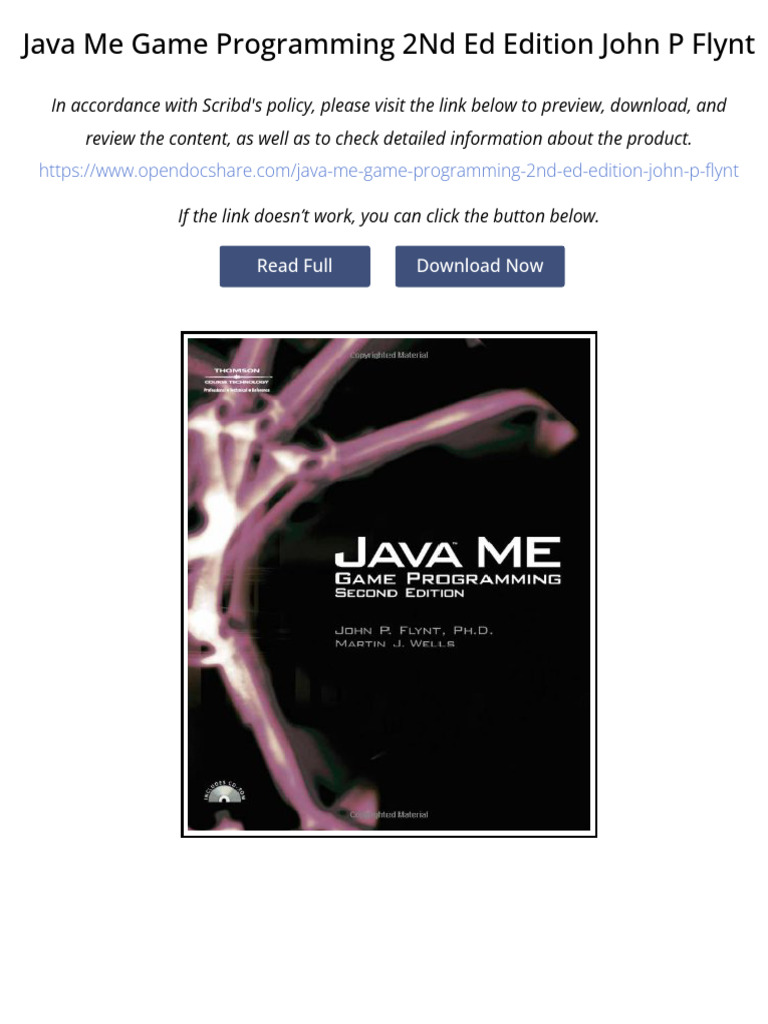 Java ME game programming 2nd ed Edition John P Flynt | PDF | Computing ...