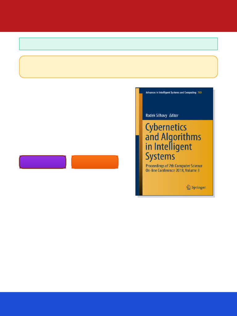 Cybernetics and Algorithms in Intelligent Systems Radek Silhavy ebook ...