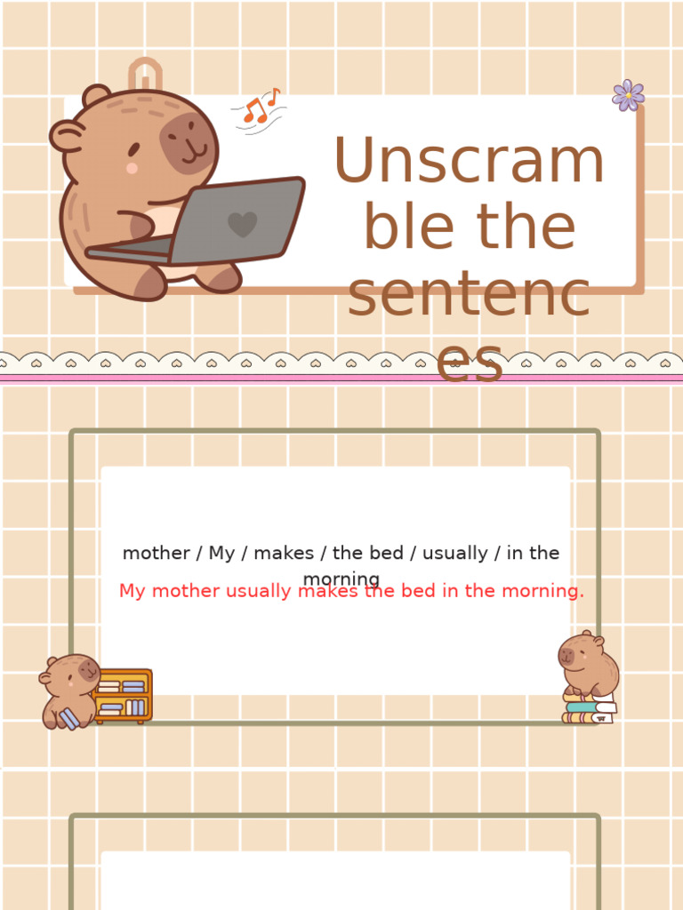 Unscramble The Sentences | PDF