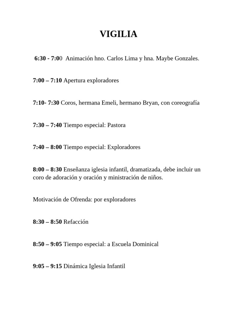 Programa Vigilia | PDF