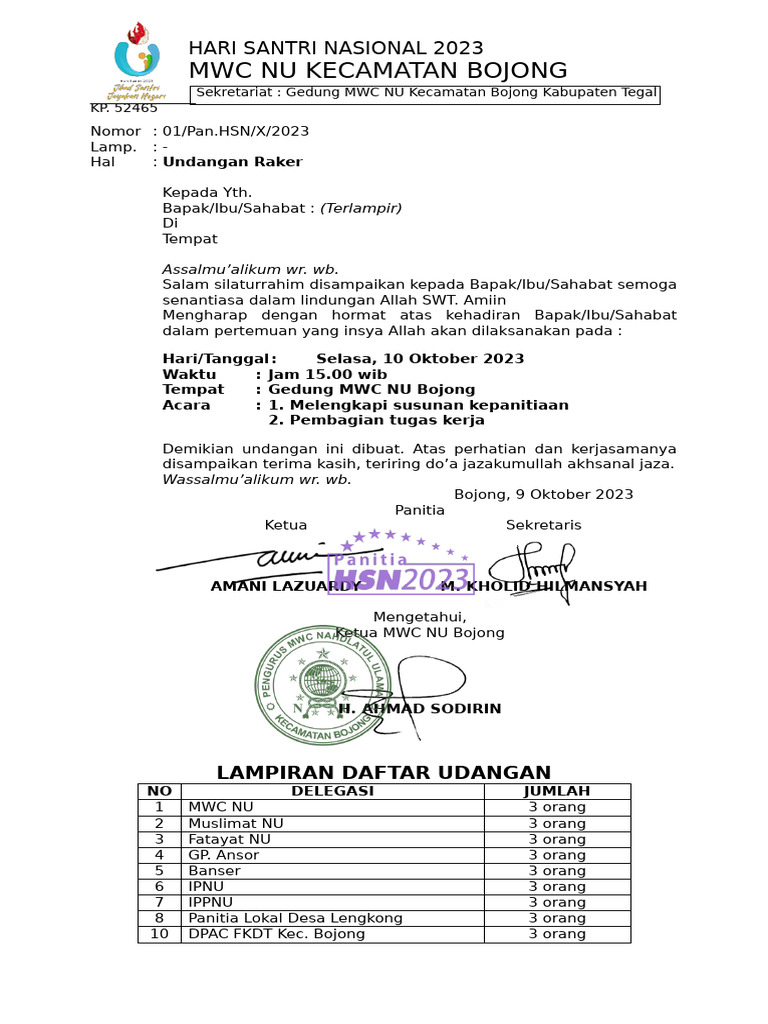 01-Srt Undangan Raker | PDF