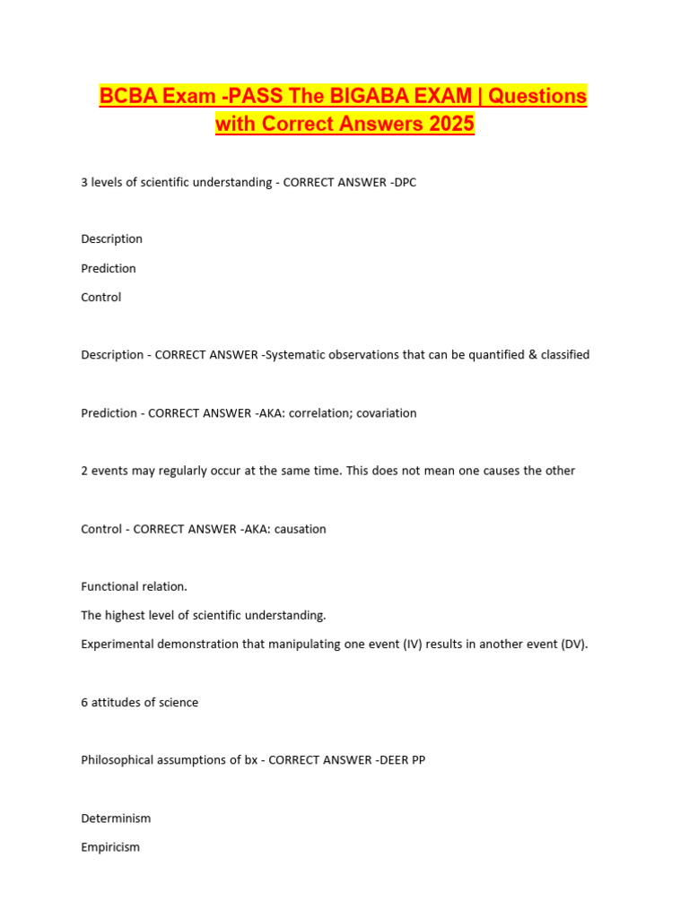 BCBA Exam Study Guide 2025 | PDF | Reinforcement | Experiment