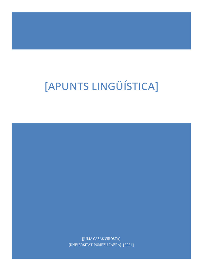 LINGÜÍSTICA APUNTS | PDF