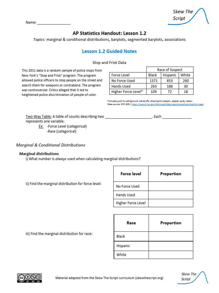Stop and Frisk Data Analysis in AP Stats | PDF | Terry Stop | Statistics
