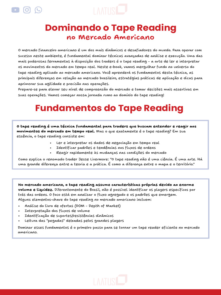 Domine o Tape Reading no Mercado Americano | PDF | Mercado (economia ...