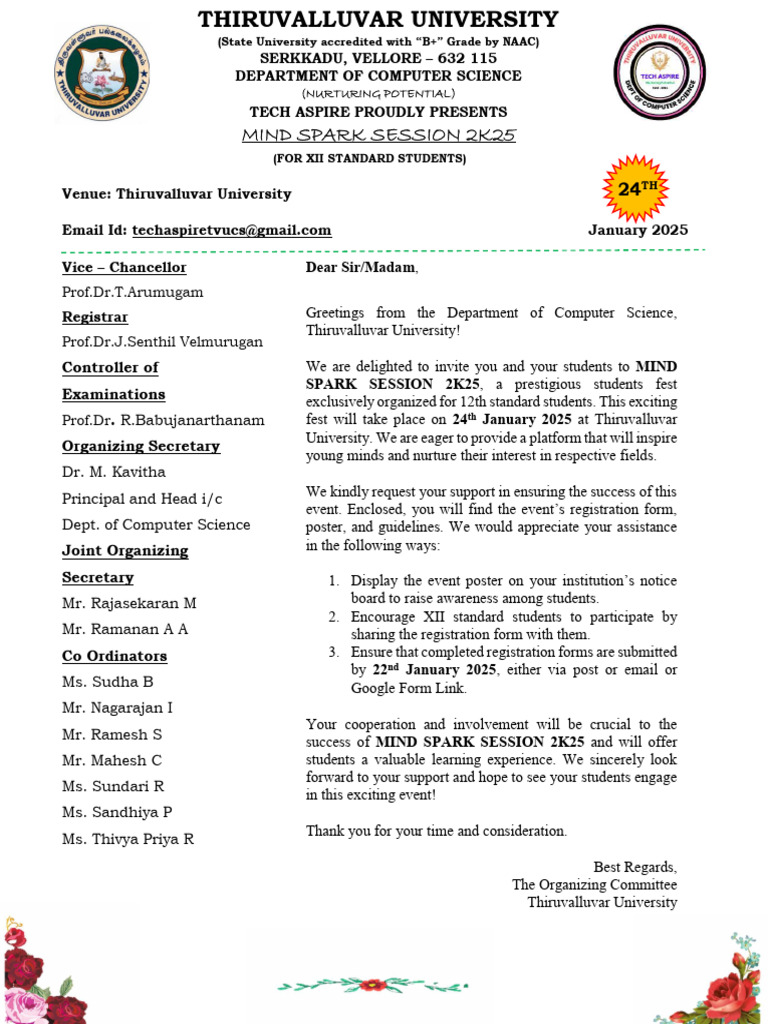 Mind Spark Session 2k25 Invitation | PDF