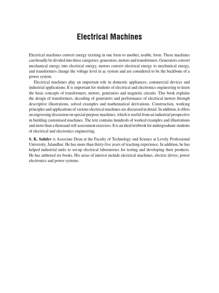 Understanding Electrical Machines | PDF