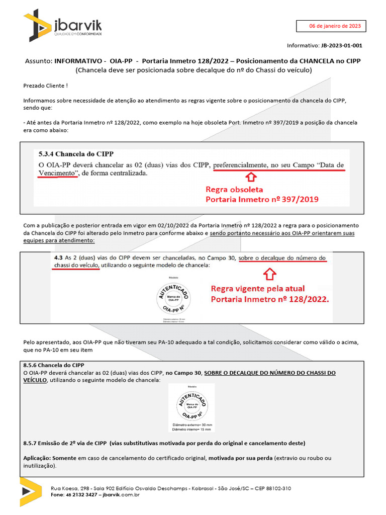 JB-2023!01!002 - OIA-PP - Port. Inmetro 128.2022 - Chancela Sobre ...