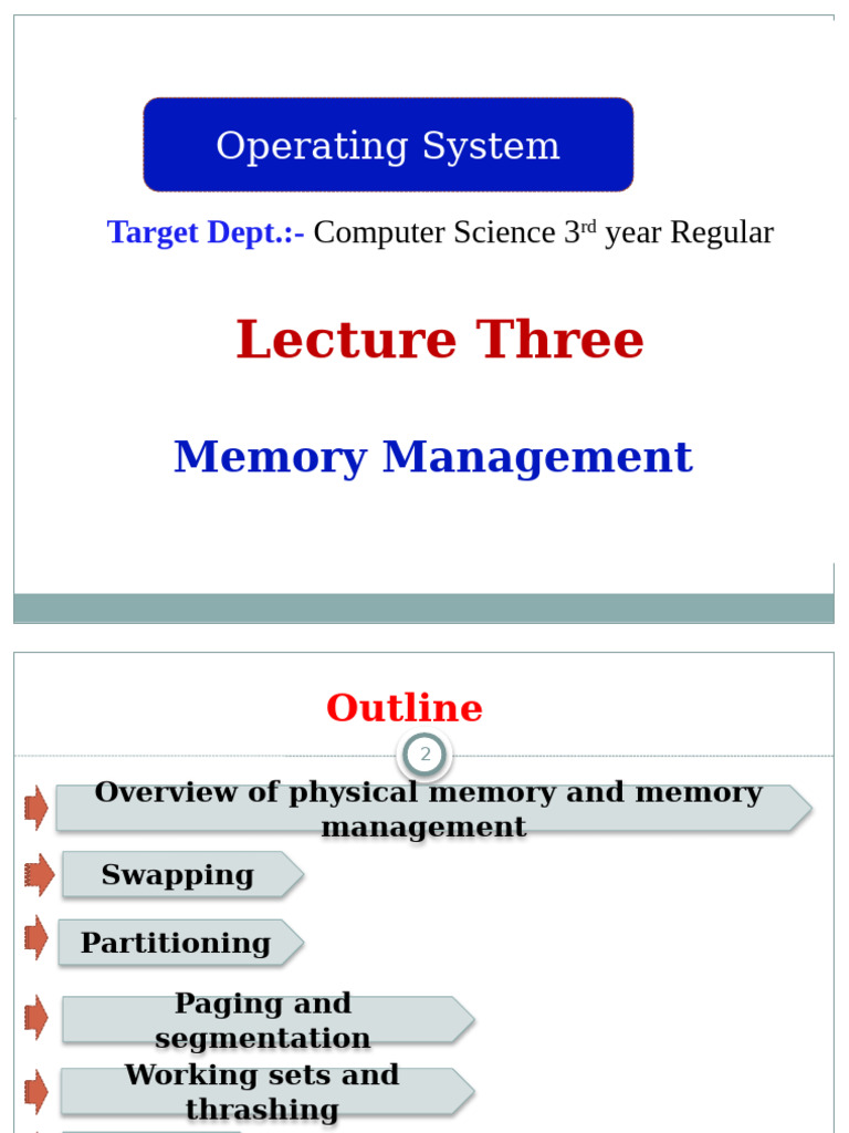 Memory Management in Operating Systems | PDF | Computer Data Storage ...