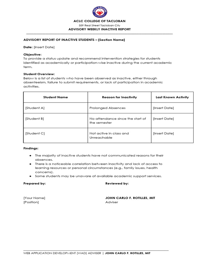Advisory Weekly Report 2025 | PDF