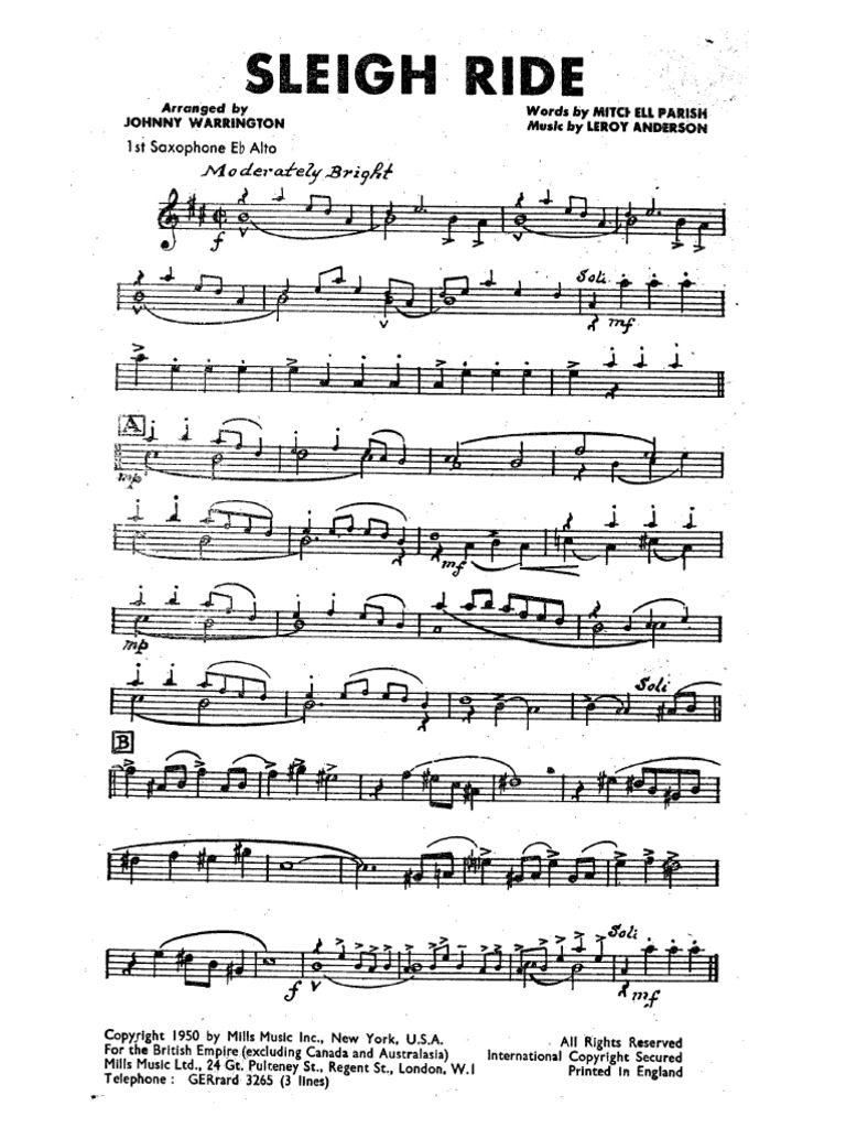 Sleigh Ride FULL Big Band Warrington PDF | PDF