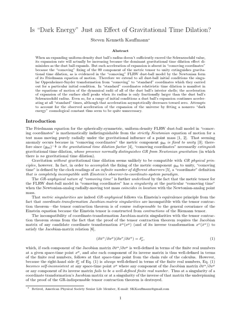 Gravitational Time Dilation and Dark Energy | PDF | Tensor | Theory Of ...