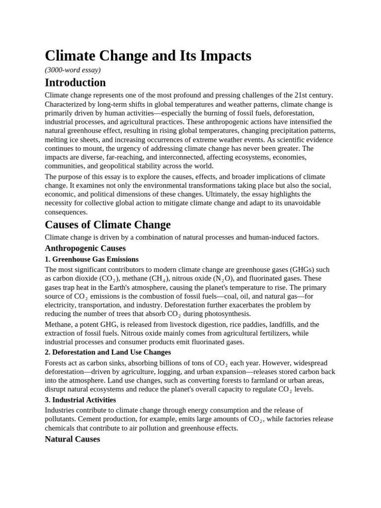 Climate Change and Its Impacts | PDF | Climate Change | Greenhouse Gas