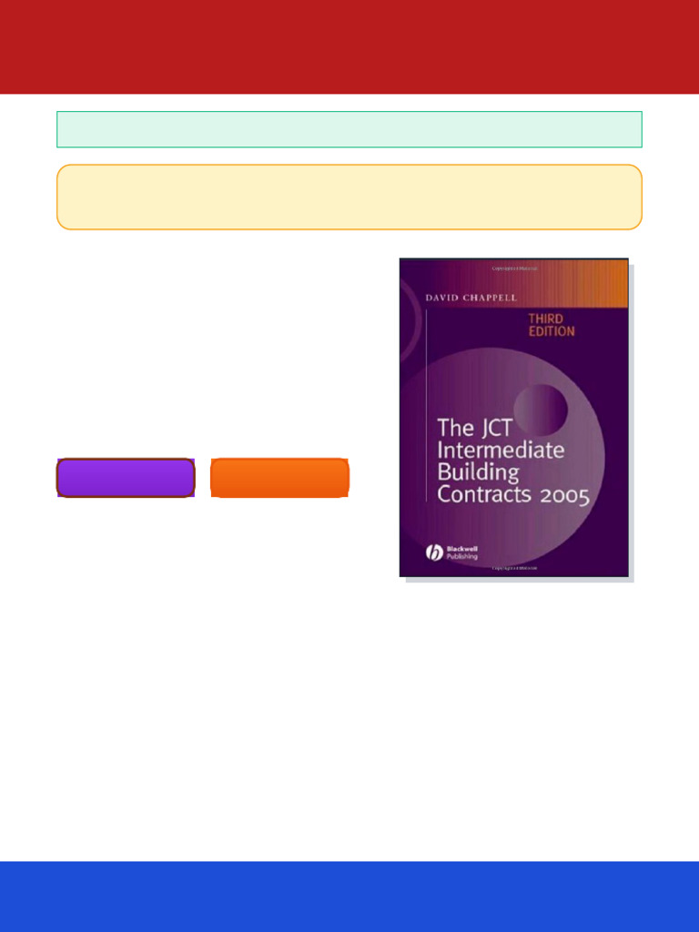 The JCT Intermediate Building Contracts 2005 3rd Edition David Chappell ...