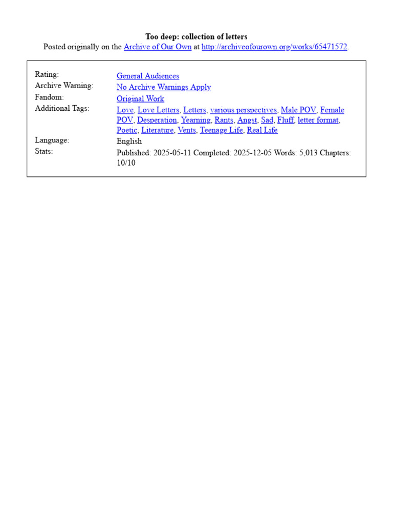Too Deep Collection of | PDF