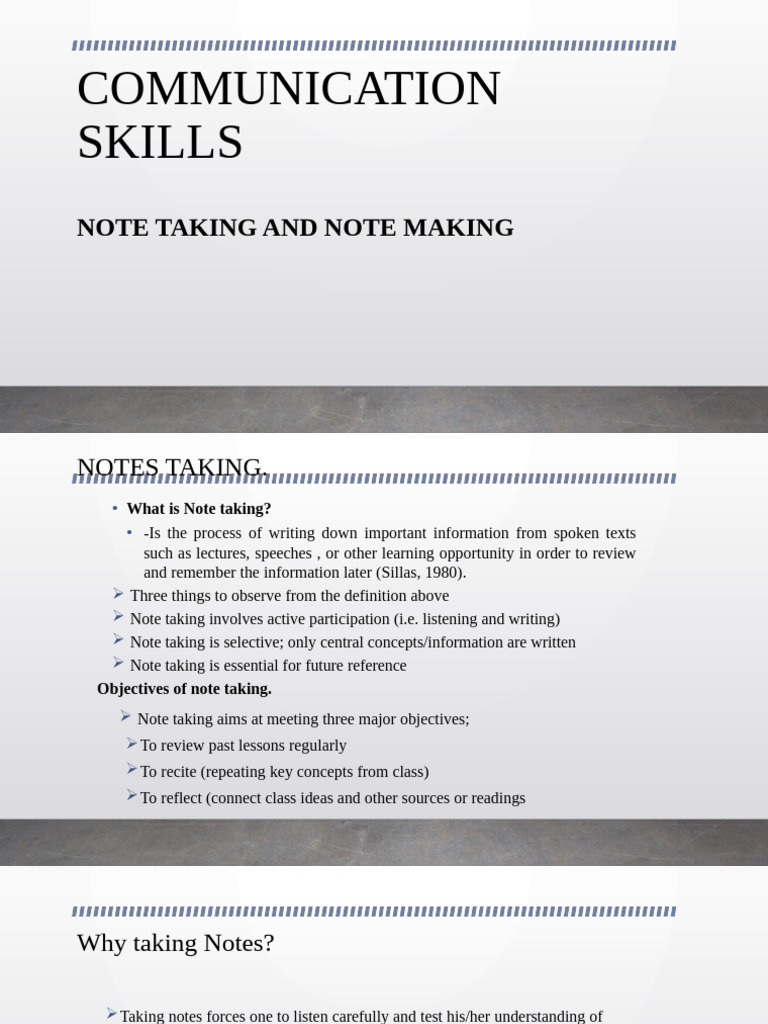 Note Making and Note Taking Notes. | PDF | Communication | Speed Reading