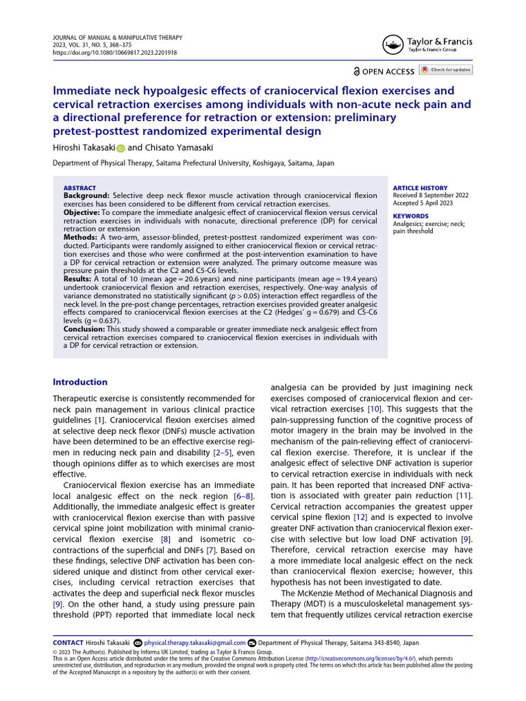 Journal Club 1 Soft Copy | PDF | Pain | Neck