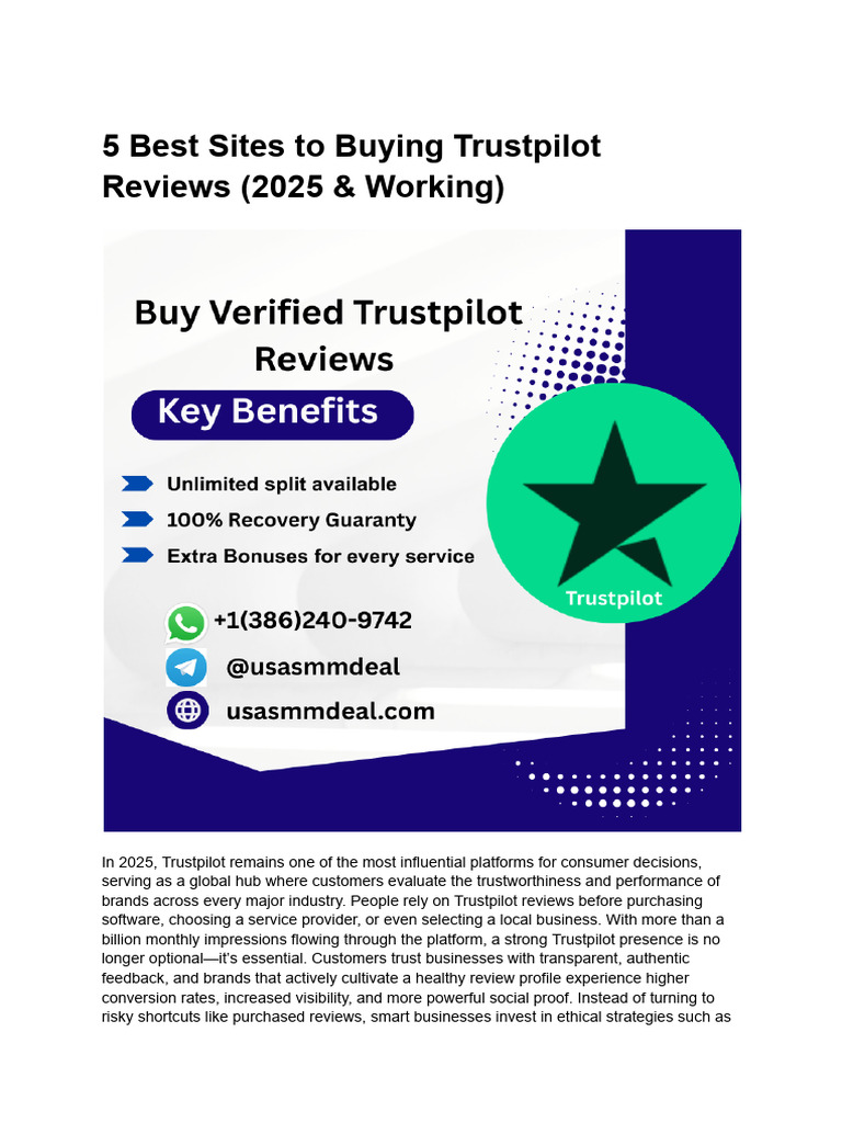 Top 5 Sites for Trustpilot Reviews 2025 | PDF | Reputation | Customer ...