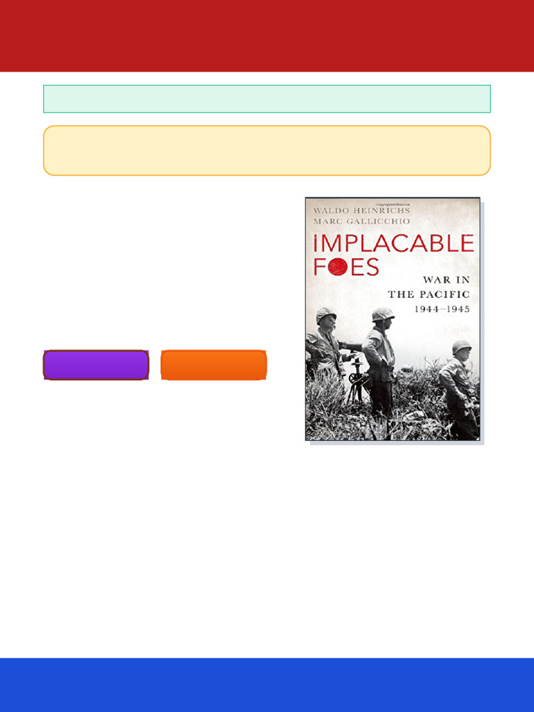 Implacable foes : war in the Pacific, 1944-1945 1st Edition Gallicchio ...