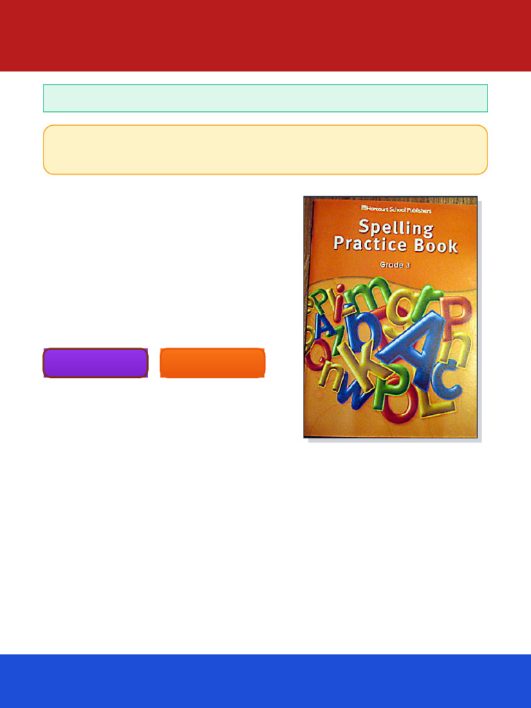 Storytown Spelling Practice Book Student Edition Grade 3 Harcourt ...
